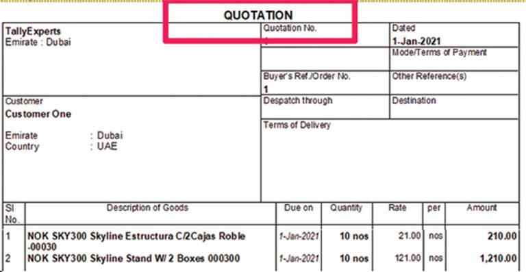 How to Print Quotation in Tally.ERP9 & TallyPrime | TallyExperts ...